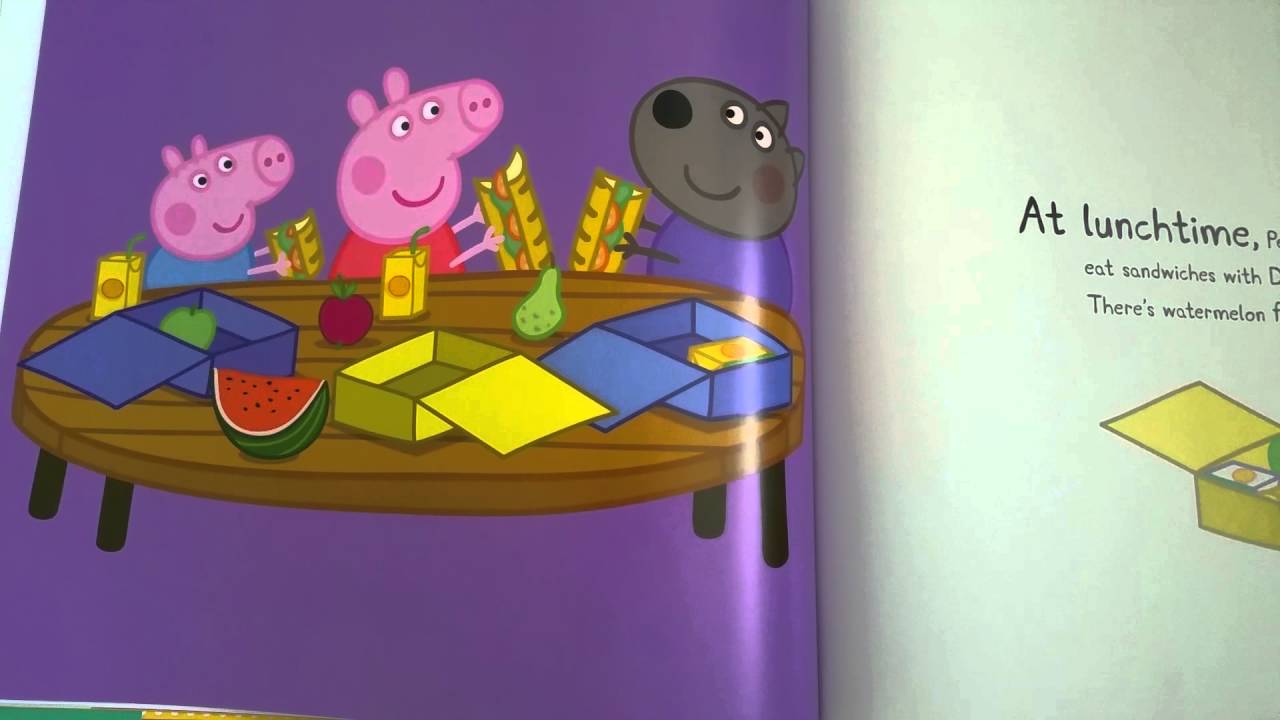Peppa pig and the busy day at school book sharing - YouTube