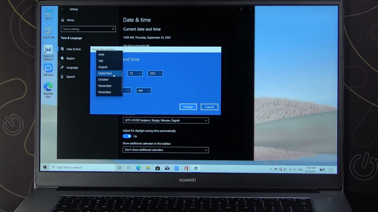 How to Change Date & Time Settings in Huawei MateBook D15? Set Up Date ...
