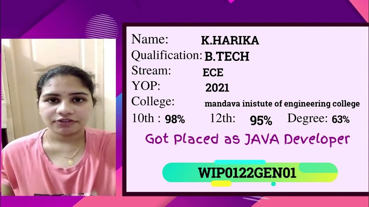 Congratulations K.Harika placed as Java developer - YouTube