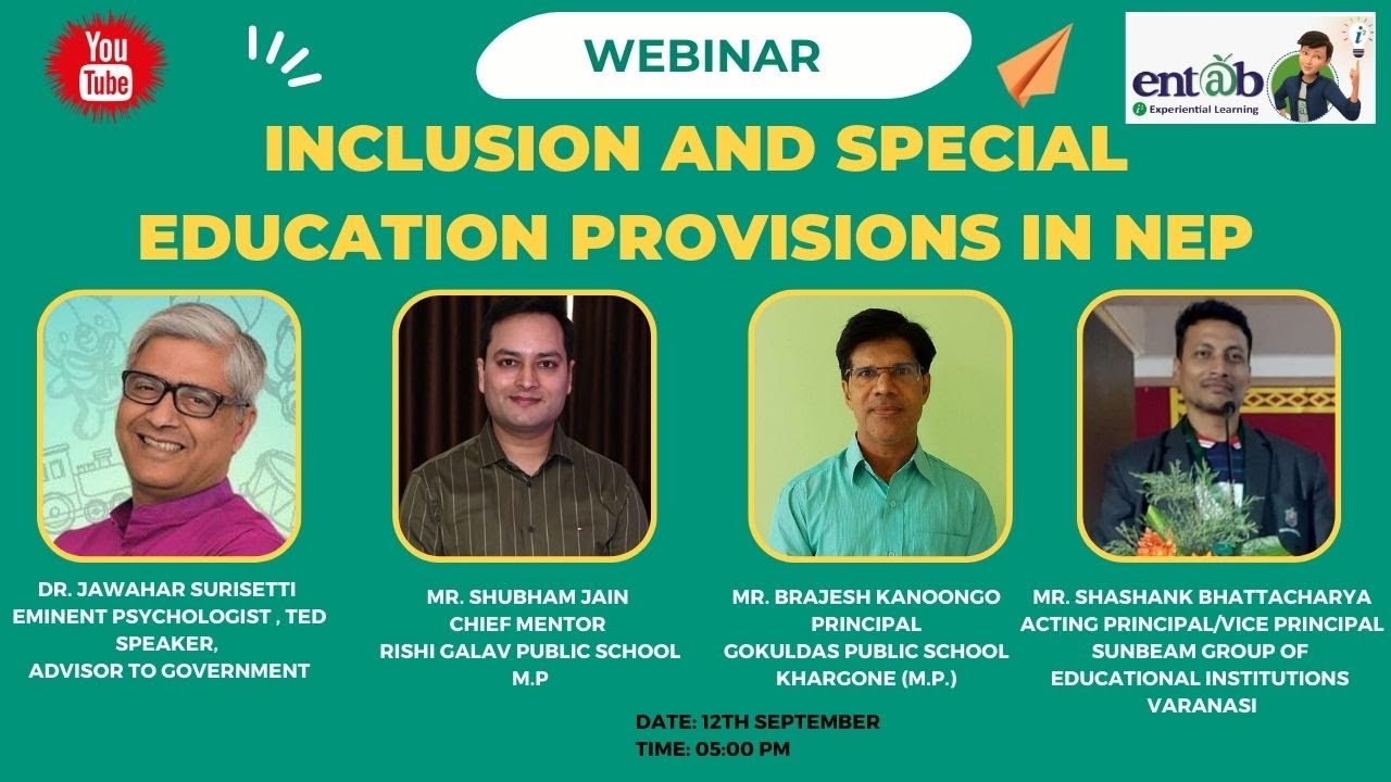 Inclusion and Special Education Provisions in NEP | 12th Sept | 5 PM ...
