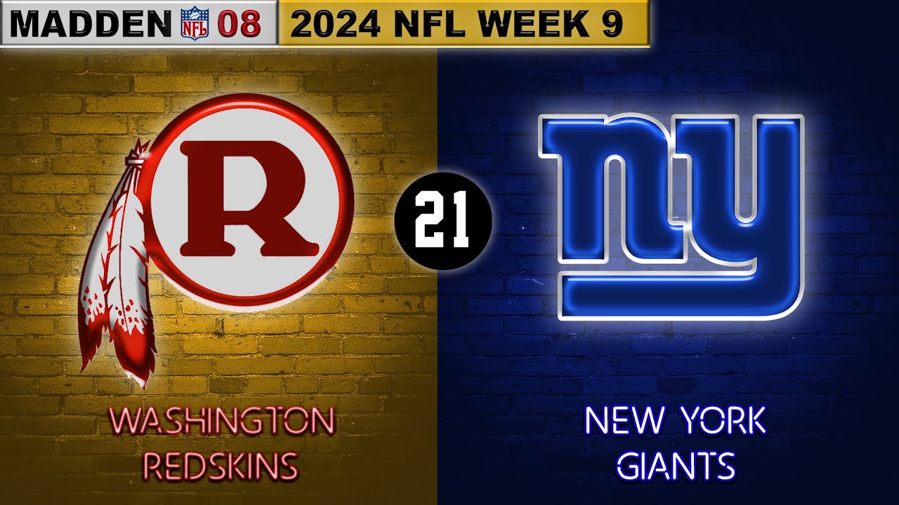 Madden NFL 08 Mod - Washington Redskins vs. New York Giants | 2024 NFL ...