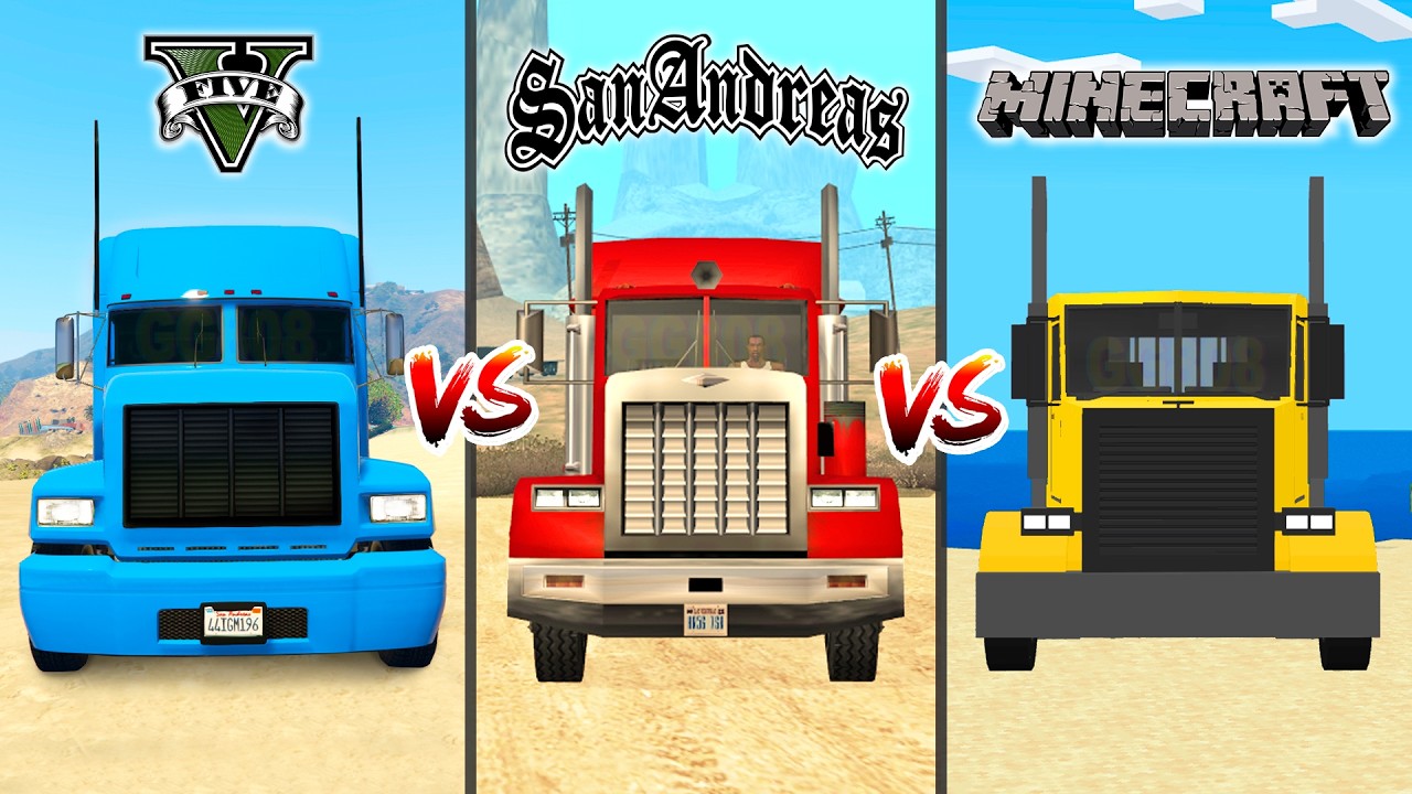 Minecraft Truck vs GTA 5 Truck vs GTA San Andreas Truck - which is best? - YouTube