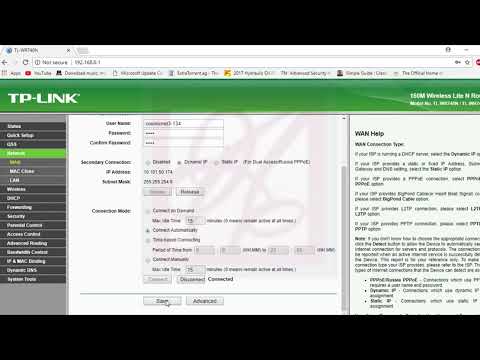TP link Tutorial 01 How to CONFIGURE WAN - YouTube