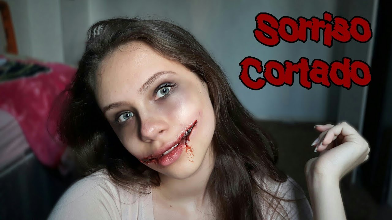 Maquiagem Sorriso Cortado - Halloween Makeup - YouTube