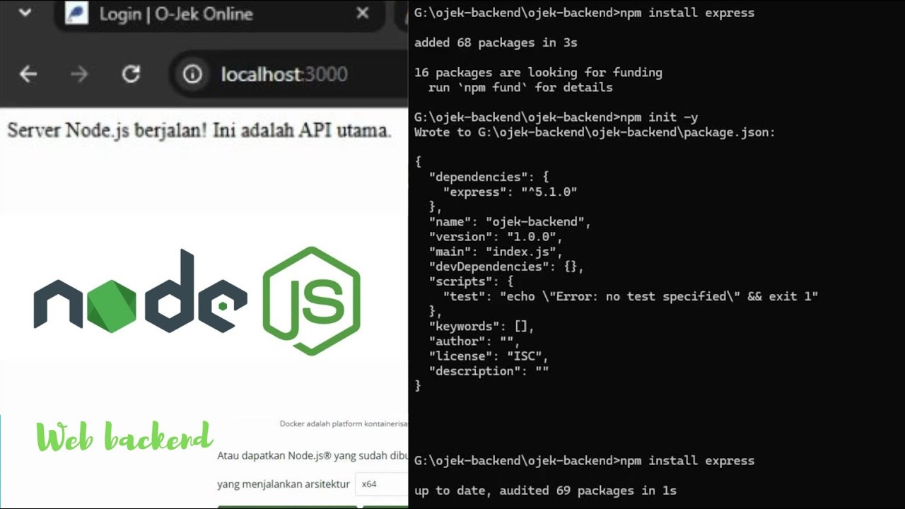 Membuat Server Sederhana (Web Backend) Node.js - YouTube