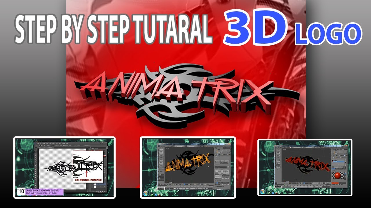 STEP BY STEP TUTORIAL 3D LOGO CREATION - YouTube