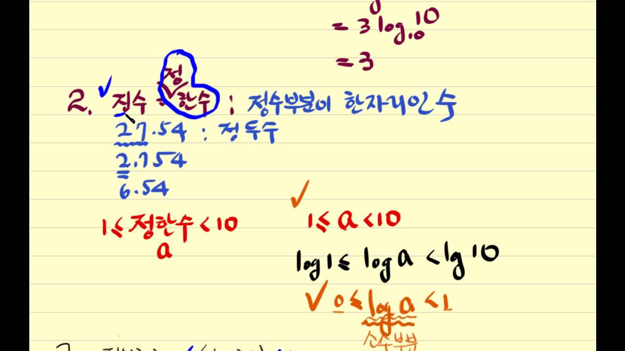 상용로그1 상용로그값의 정수부분해석법 Youtube