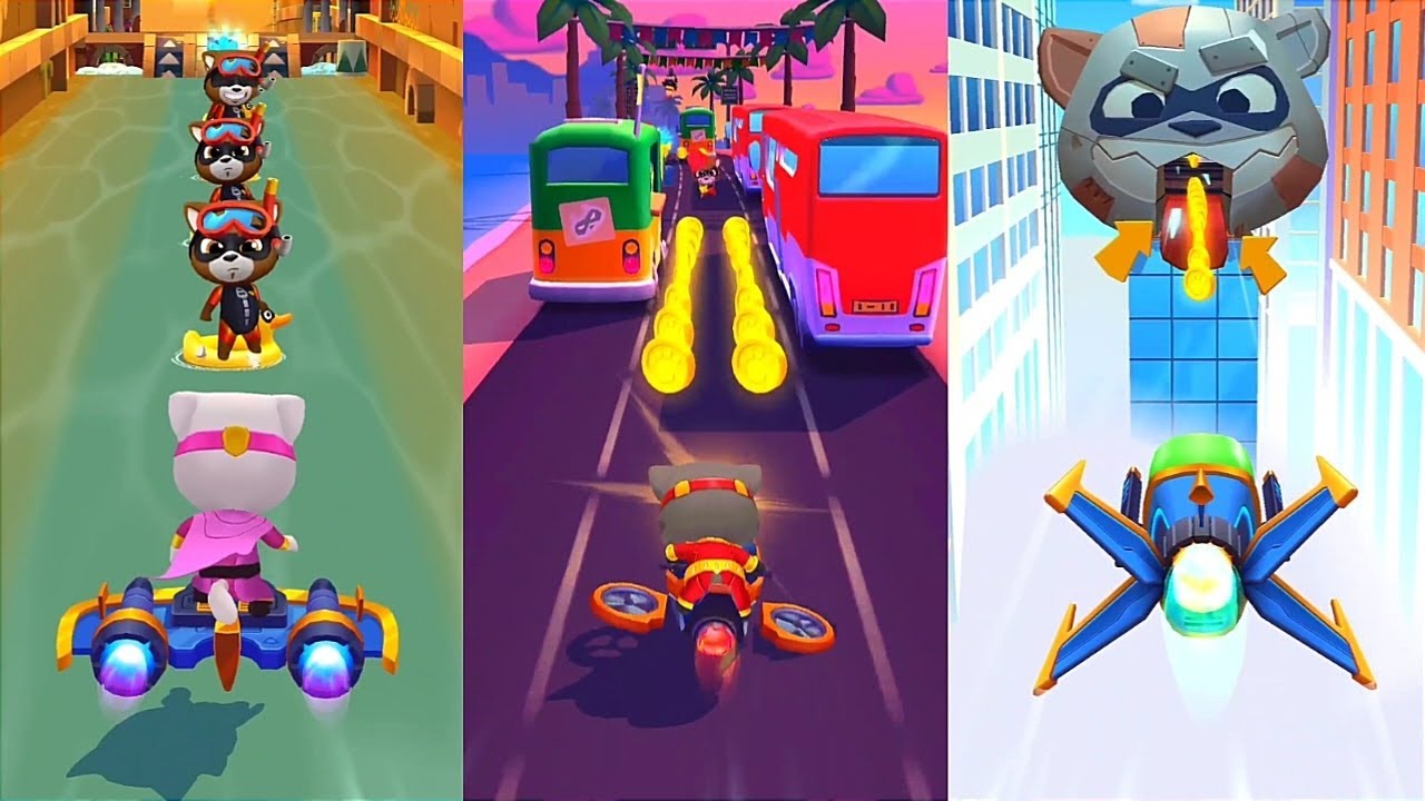 Talking Tom Hero Dash All Ships Mission Complete || Talking Tom Angela ...