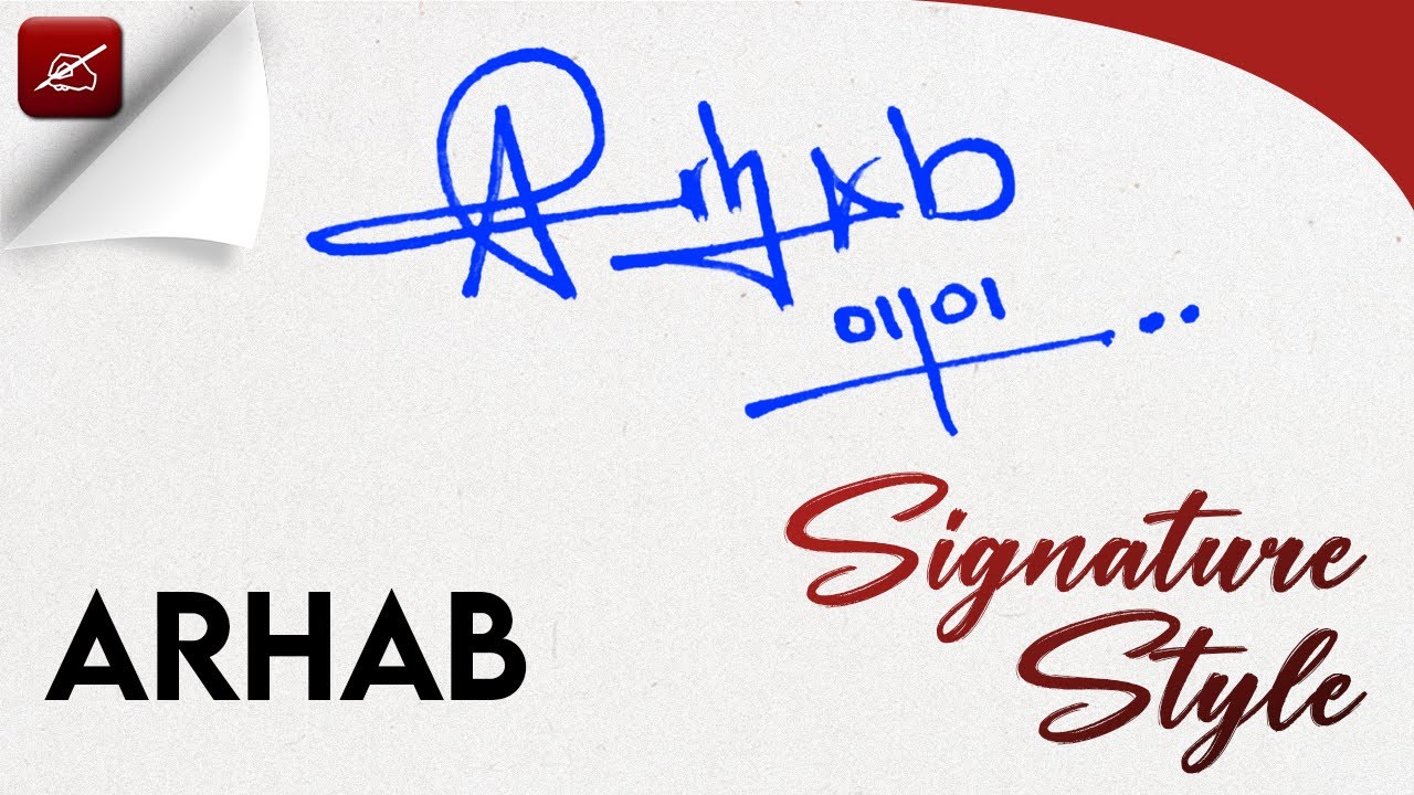 ️ Arhab Name Signature Design - A Signature Style - How to Signature ...