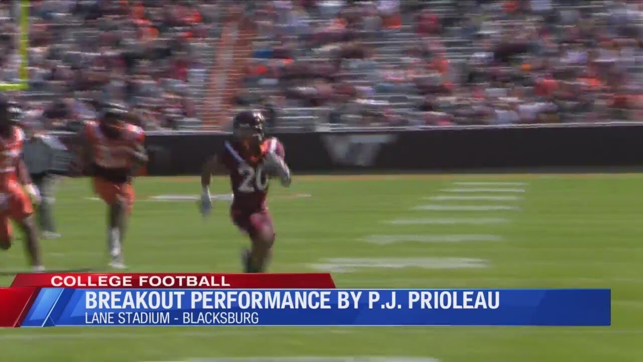 Virginia Tech's P.J. Prioleau had a breakout performance in the Spring ...