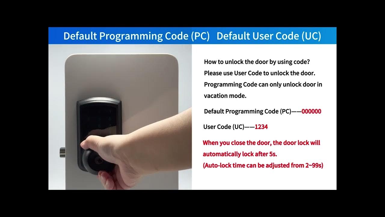 HL669K default programming code, user code and auto-lock demonstration - YouTube