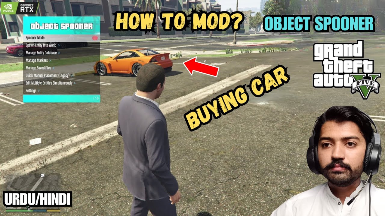 How to mod GTA 5 buying new car object Spooner menyoo trainer - YouTube