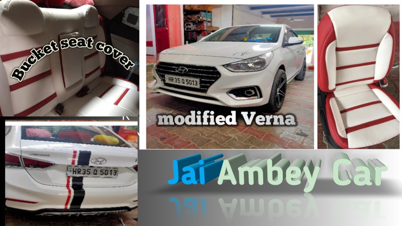 NEW VERNA ACCESSORIES # REAR DIFFUSER AND CROMES#DIFFERENT COLOUR SEAT ...