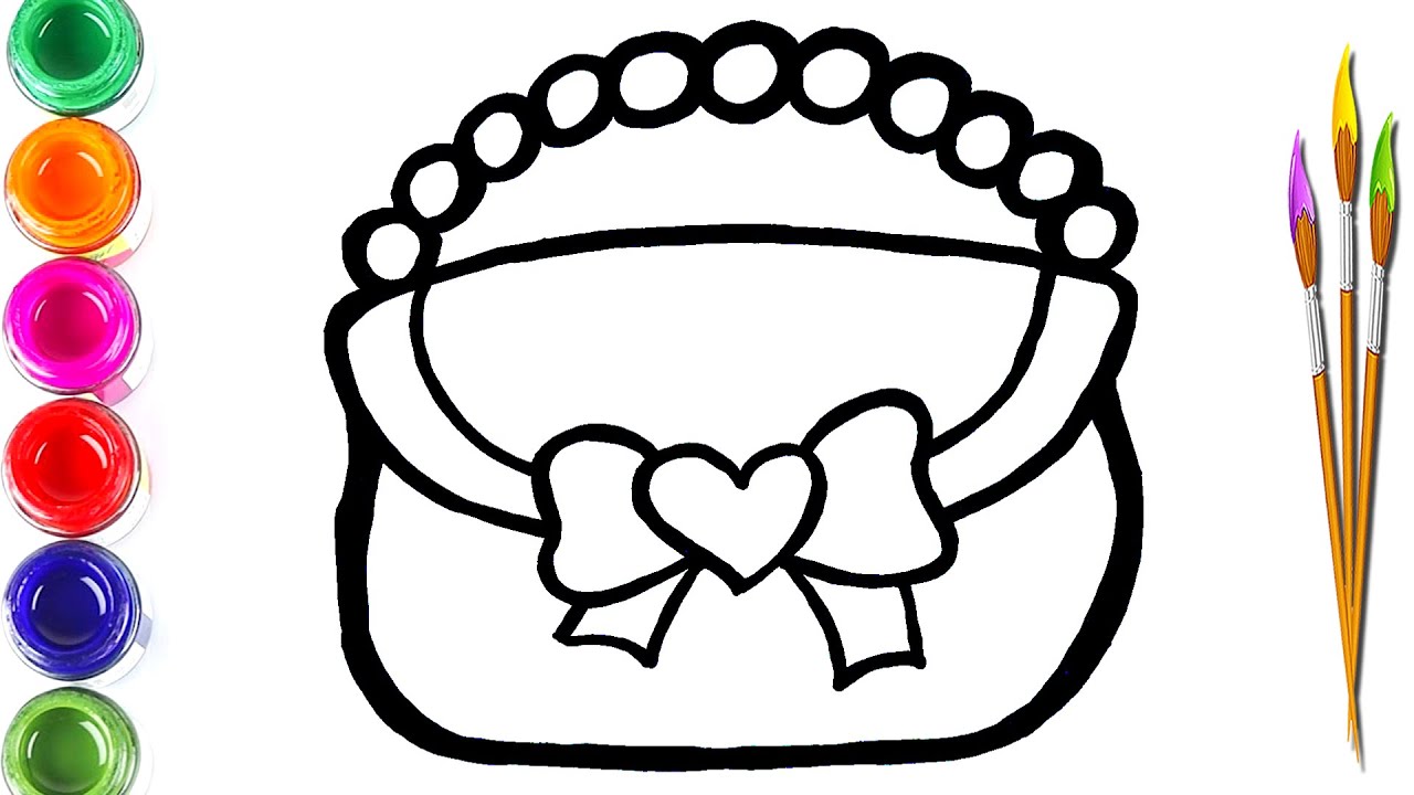 Hand Bag Drawing, Painting, Coloring for Kids & Toddlers | Kids Art ...