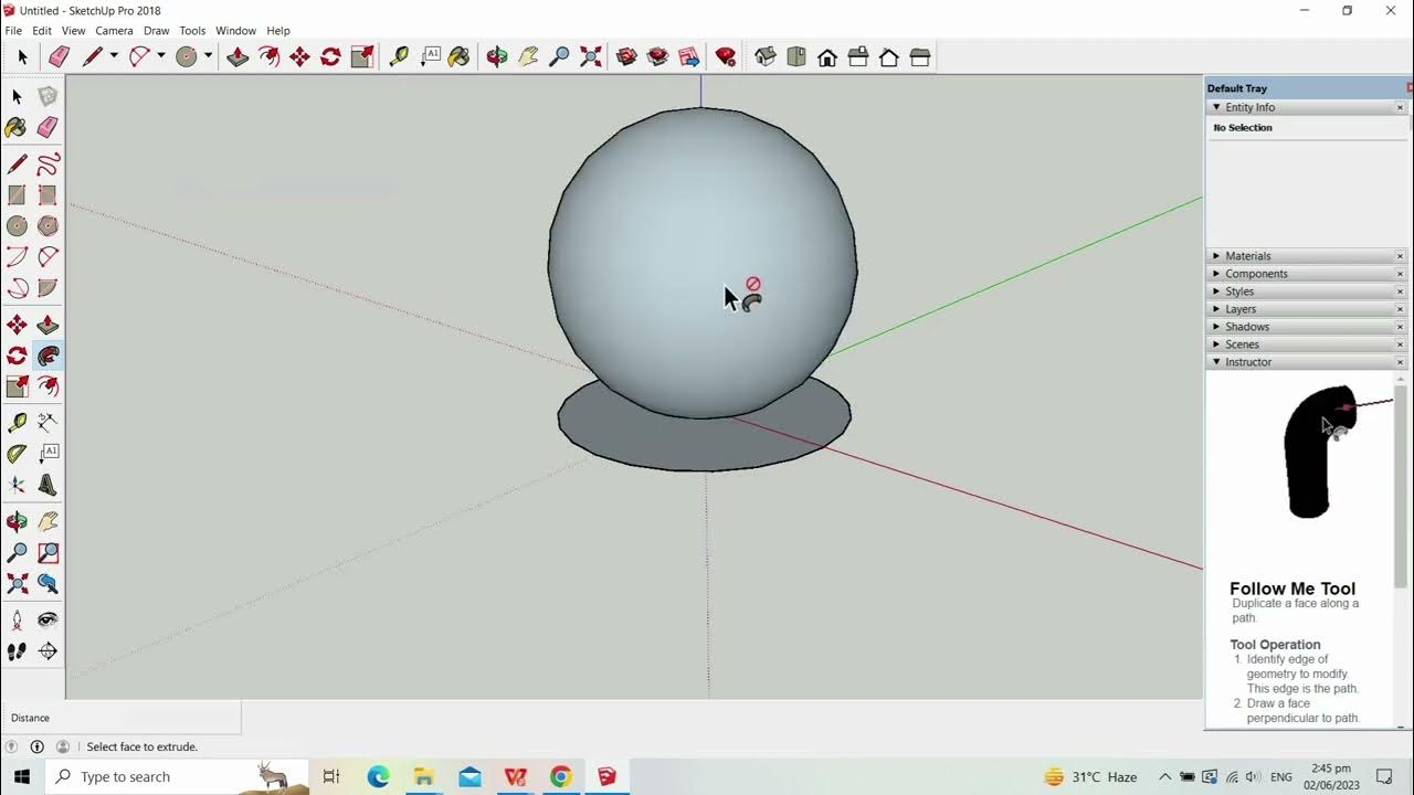 How To Make Sphere in SketchUp in 1 minute | Modelling Sphere ...
