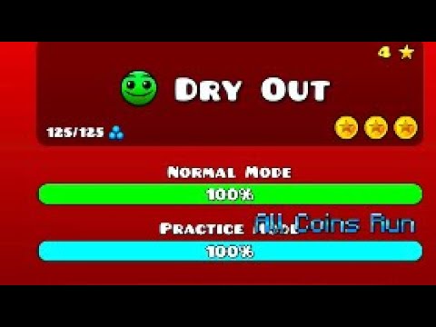 Dry Out: All coins run Geometry Dash - YouTube