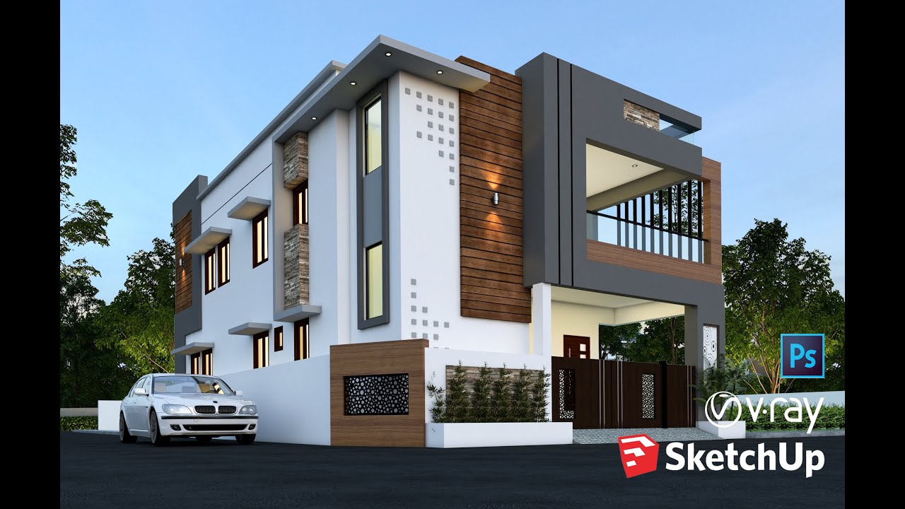 Sketchup Vray Exterior Sketchup Render Tutorial Youtube