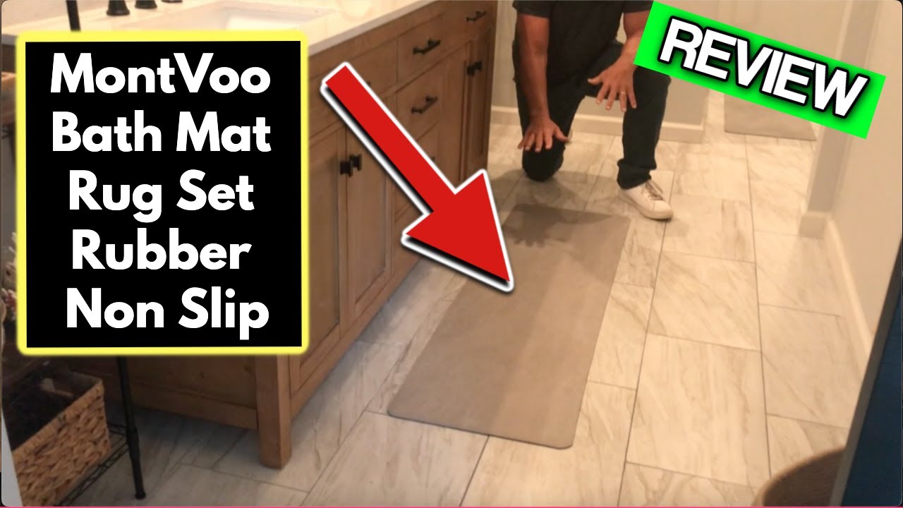 MontVoo Bath Mat Rug Set Rubber Non Slip - YouTube