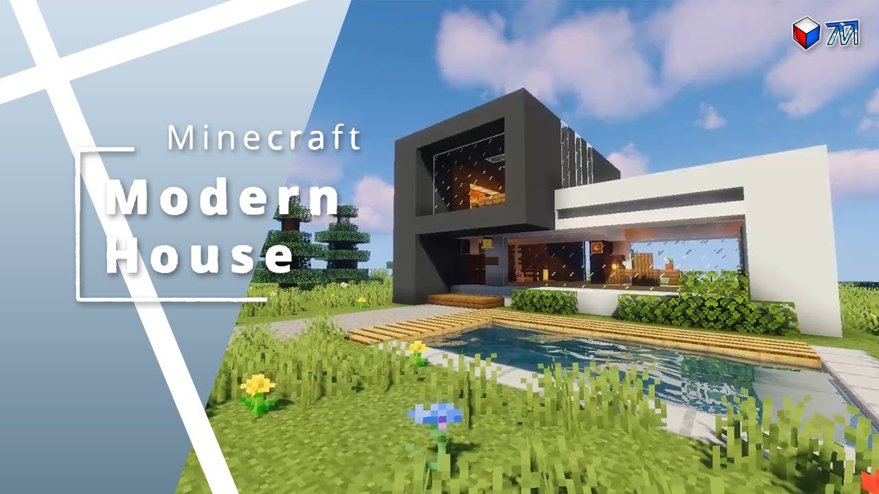 Minecraft : บ้านโมเดิร์น | Modern House 18 X 18 - YouTube
