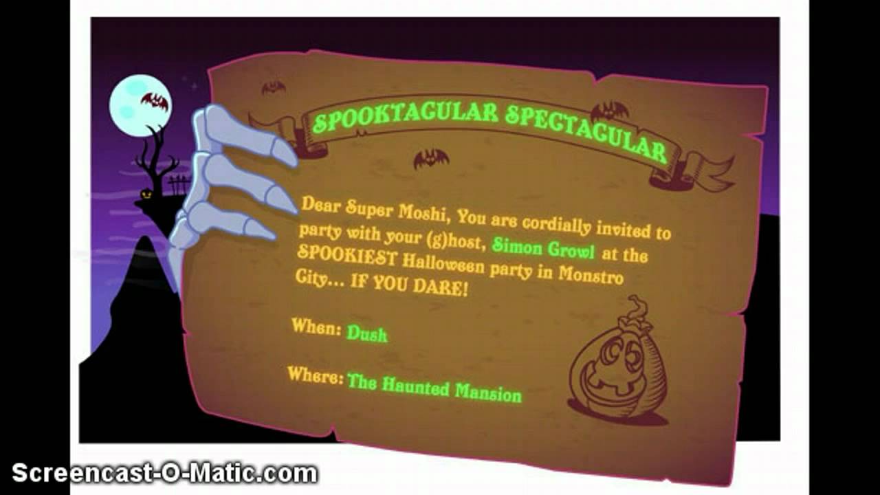Moshi Monsters Halloween Party Invite To All The Super Moshis! :-D ...
