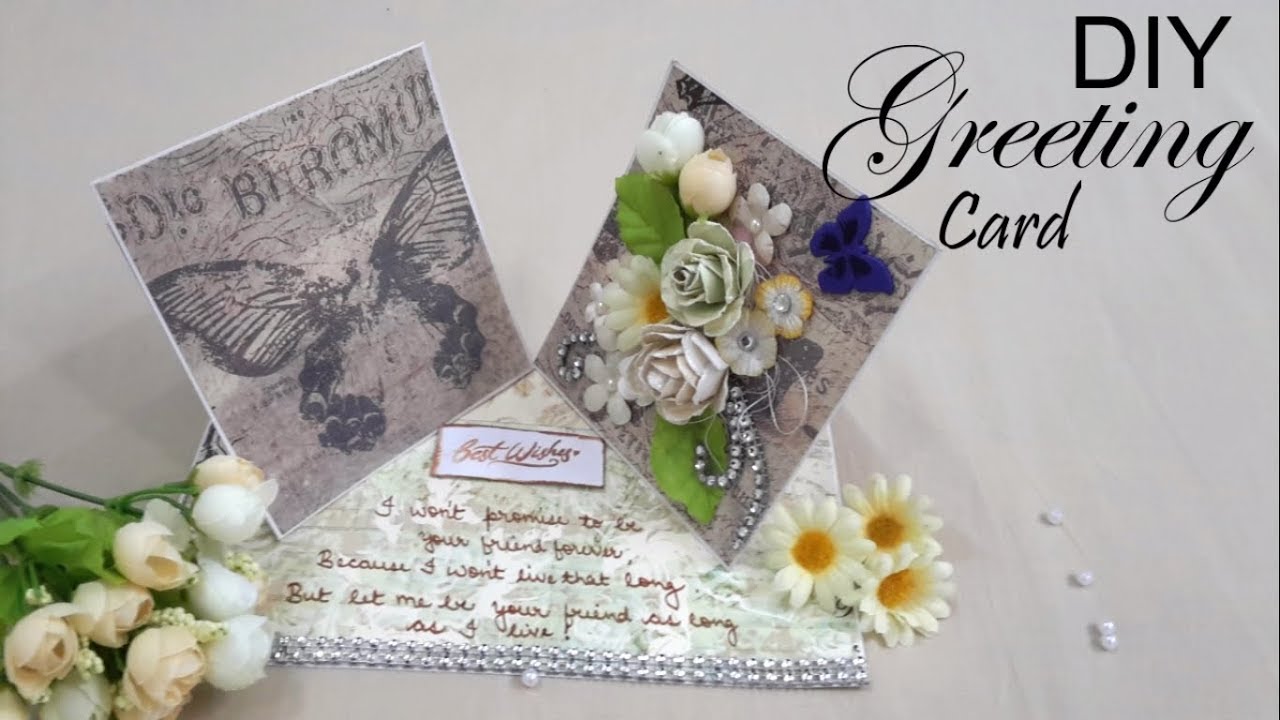 DIY Multi-Fold Greeting Card | Shabby Chic Card | Praveen Kaur ...