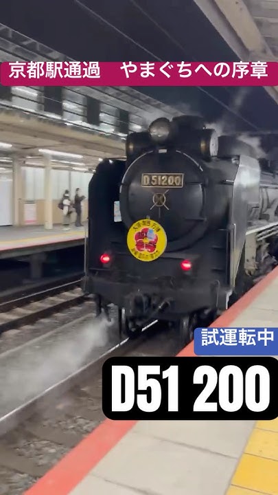 【京都駅デゴイチ】D51 200 試運転 下り京都駅通過 EF65PF+12系+D51 20250319 - YouTube