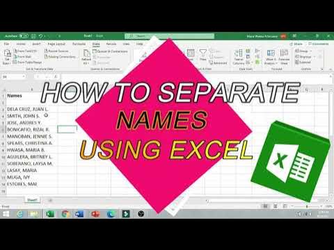 How to Separate Name Using Excel. (Split first name, Middle Initial and Last Name) - YouTube