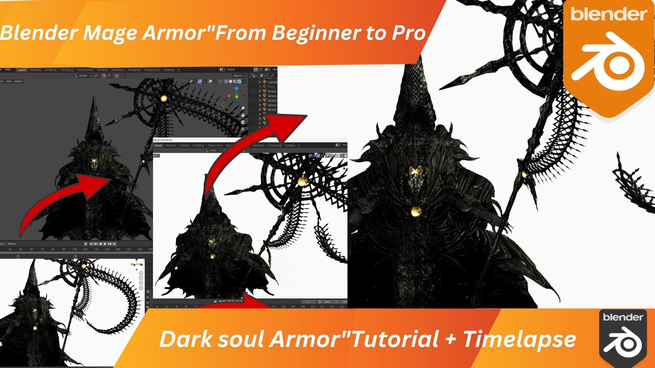 Blender Dark Souls Mage Armor Tutorial/Timelapse – Beginner to Pro ...