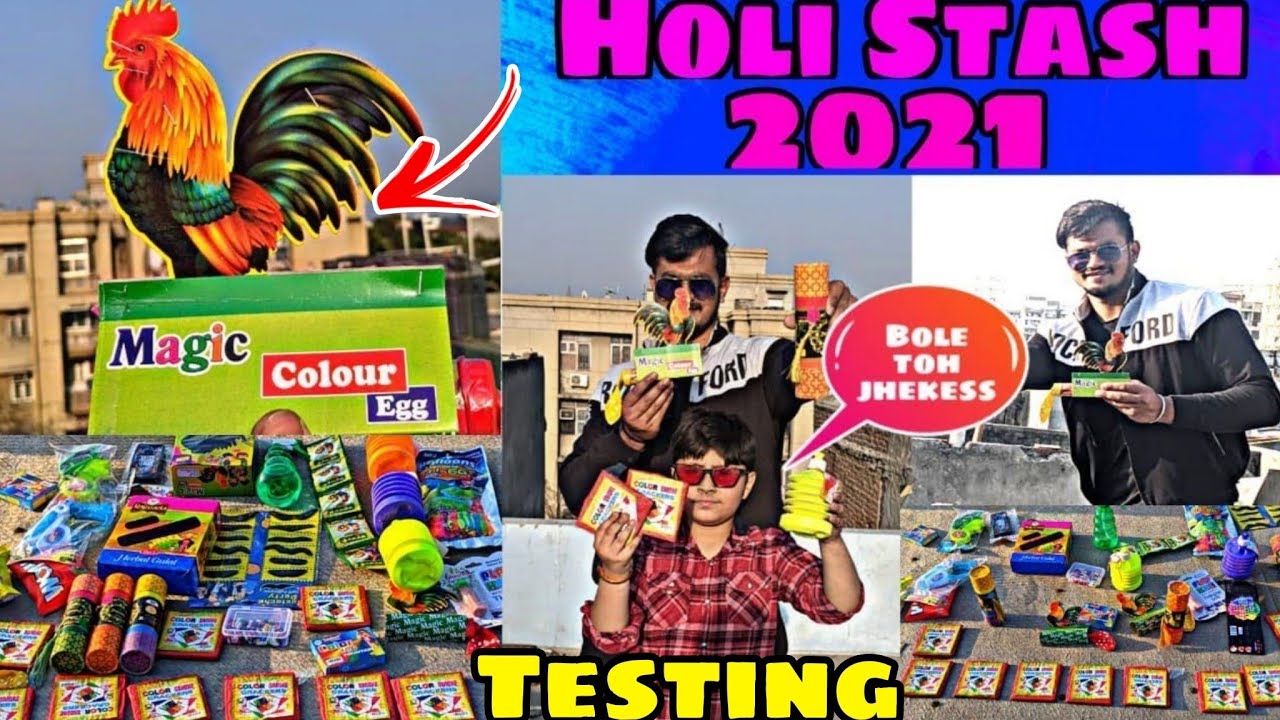 Testing Holi Colours 2021 | Magic Colour मुर्गा, Smoke Colour | part 2 ...