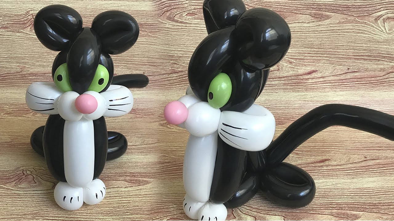 Como hacer un gato con globos - globoflexia - cat balloons - YouTube