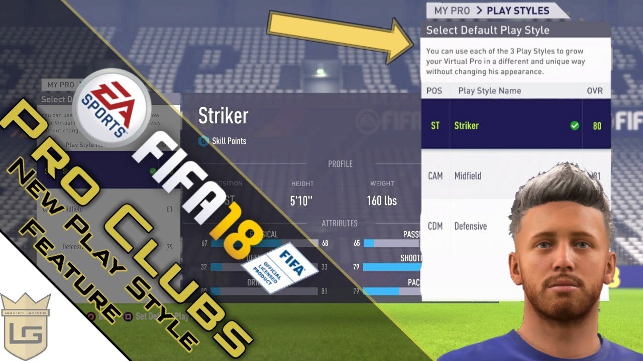 FIFA 18 - New Pro Clubs Play Style Feature - YouTube