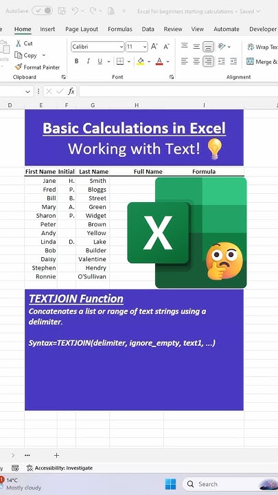 Boost Excel Efficiency: Mastering TEXTJOIN - YouTube