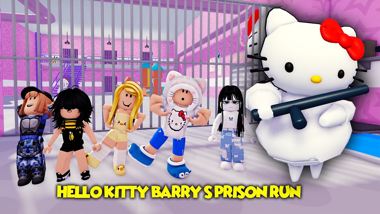 OSURLUKLU BARRY'S HAPİHANESİNDE HELLO KITTY PEŞİMİZDE ! | ROBLOX HELLO ...