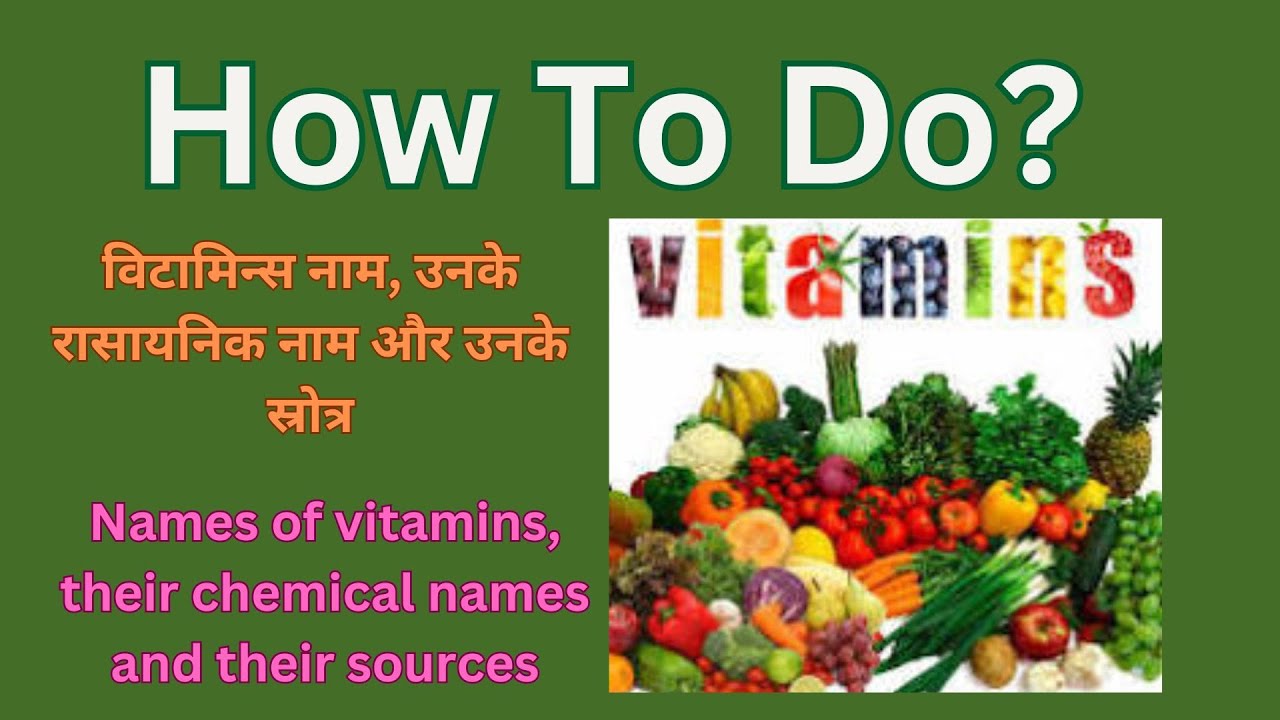 Names of vitamins, their chemical names and their sources - YouTube