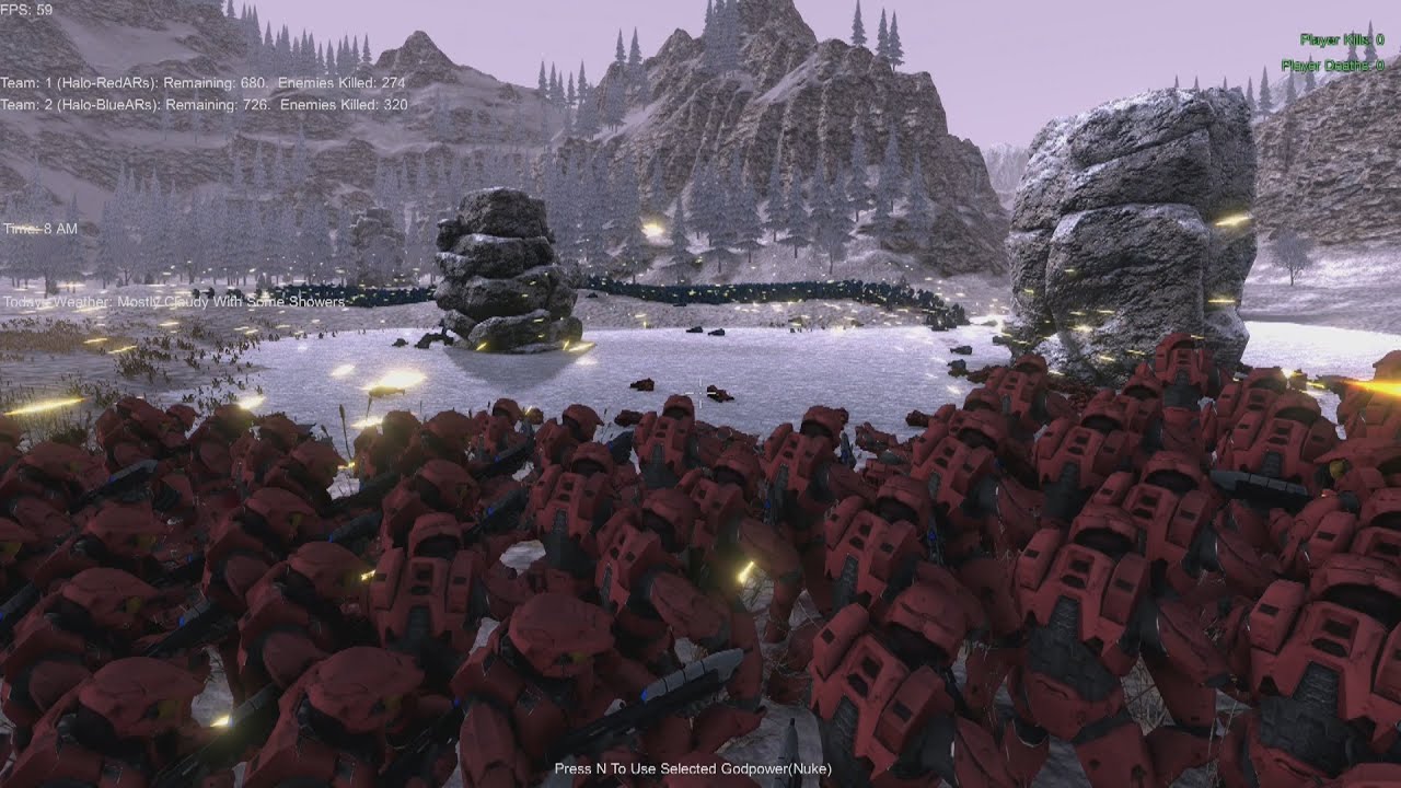 Halo 3 Massive Red Vs Blue Ai Battle - YouTube