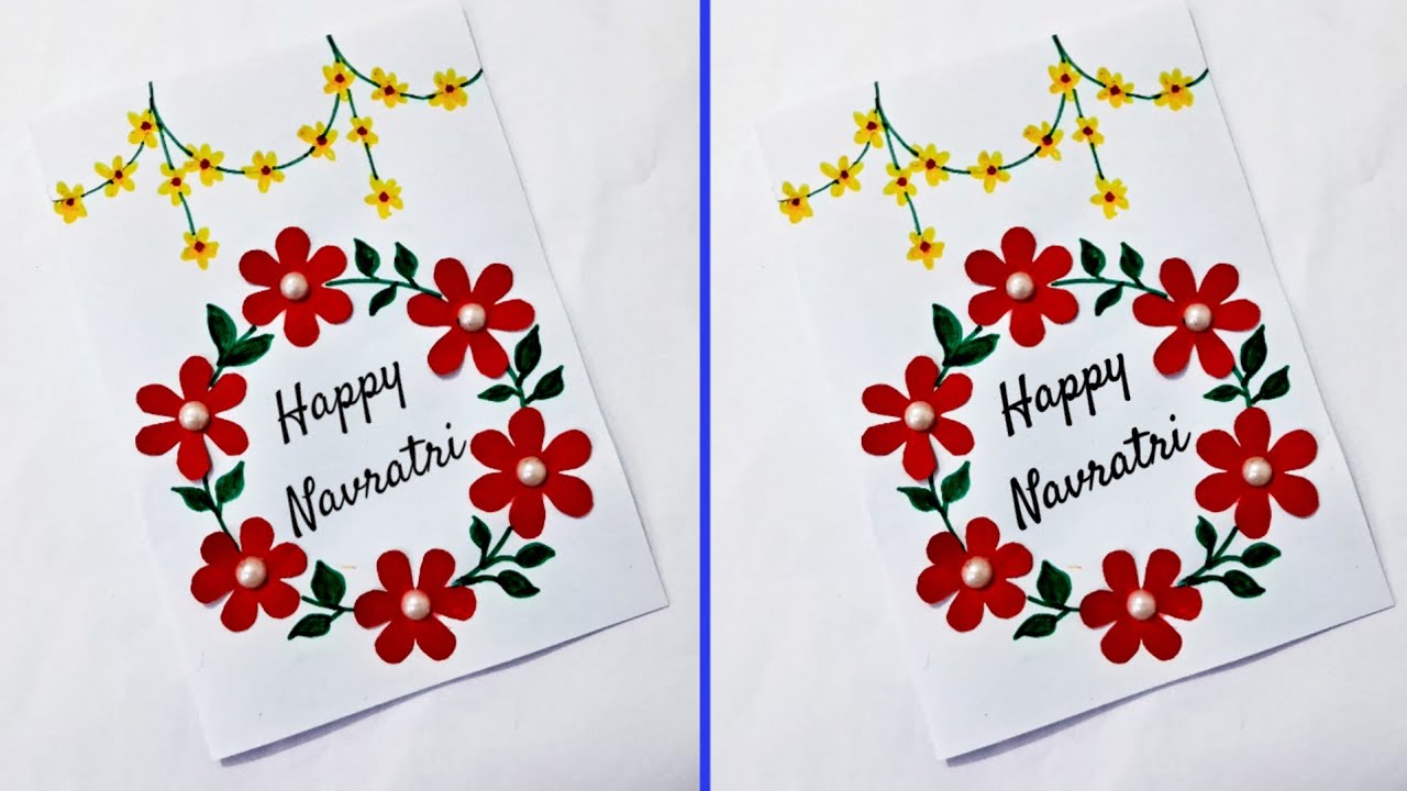navratri card •😍 Navratri Greeting Card • Easy Card IdeaFor Navratri ...
