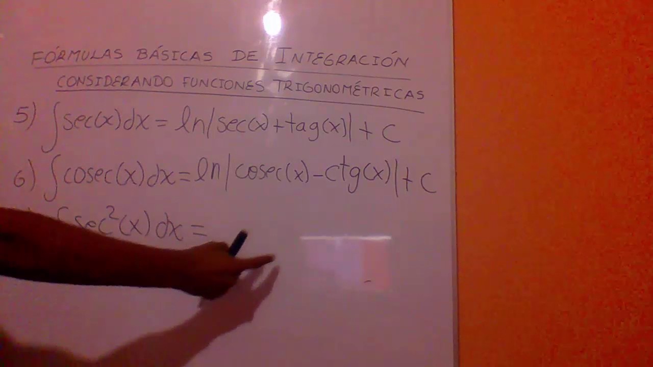 FORMULAS BASICAS DE INTEGRACION CON FUNCIONES TRIGONOMETRICAS - YouTube