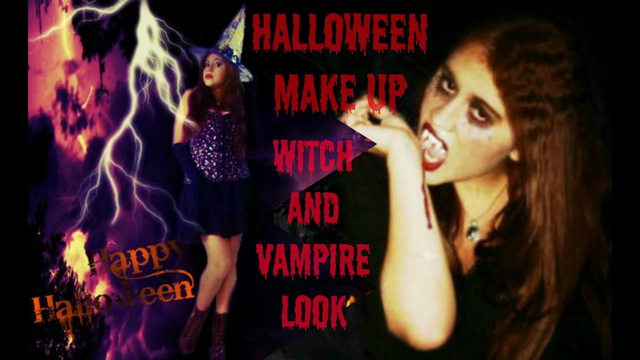 Witch 🔮& Vampire💉Halloween 🎃 MakeUp 💄DIY Easy - YouTube