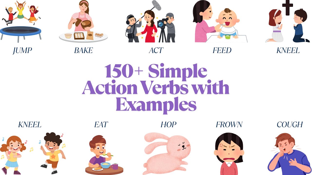 150+ Simple Action Verbs with Examples||Easy English Vocabulary for ...