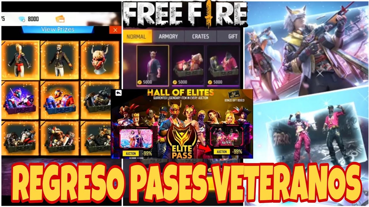 ASÍ REGRESAN PASES ELITES VETERANOS EVENTO SALÓN DE ELITES A FREE FIRE ...
