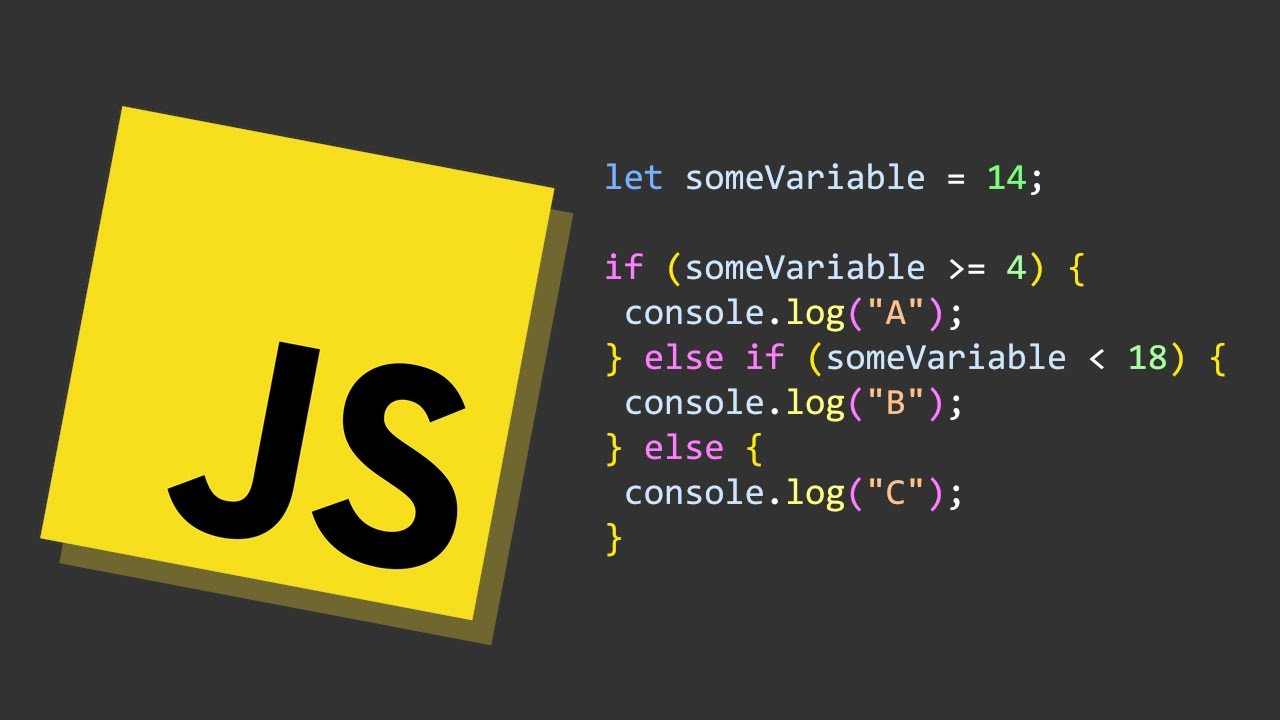 A small part of JavaScript: variables, console.log(), if, else, else if ...