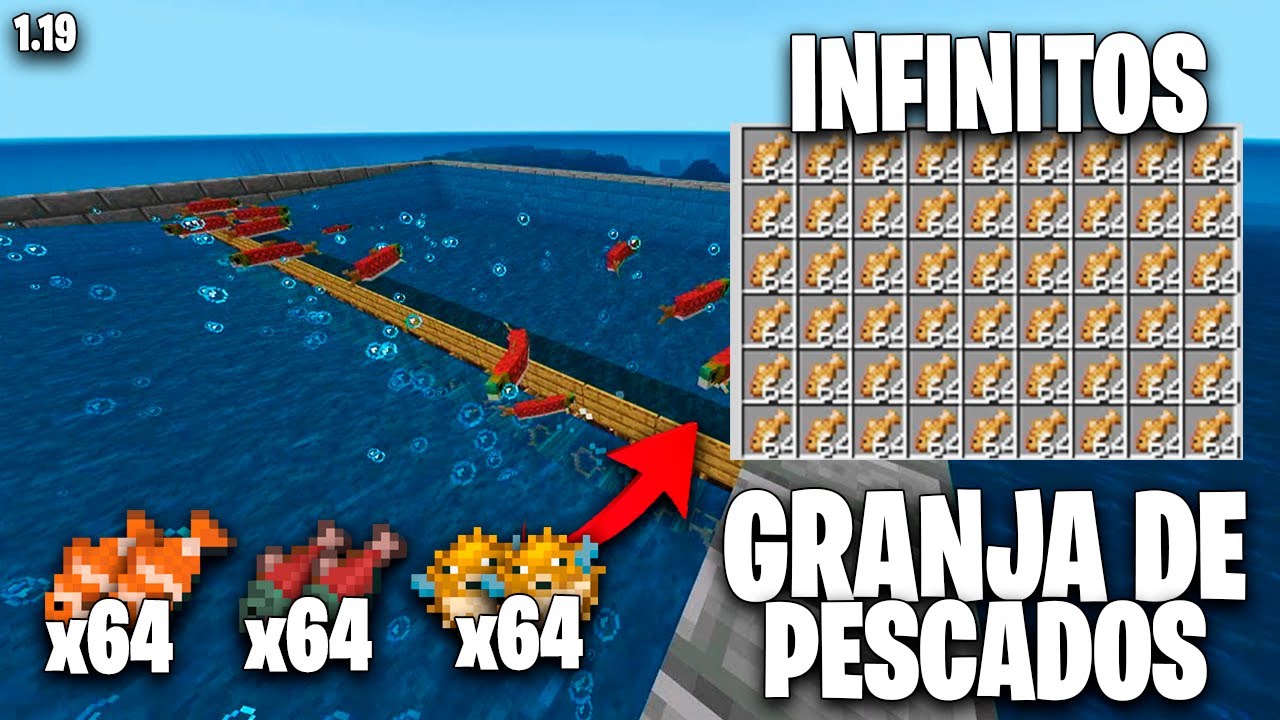 MINECRAFT BEDROCK 1.20: FÁCIL GRANJA DE PECES AUTOMÁTICA - YouTube