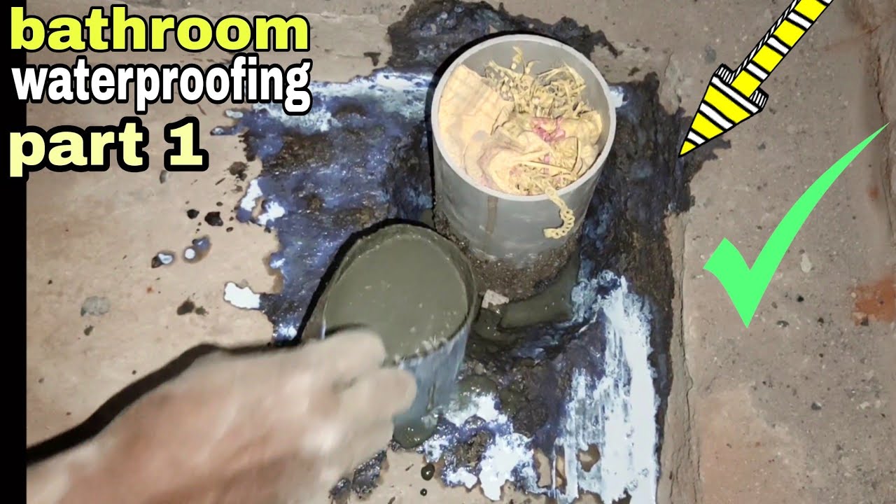 bathroom waterproofing process part 1 - YouTube