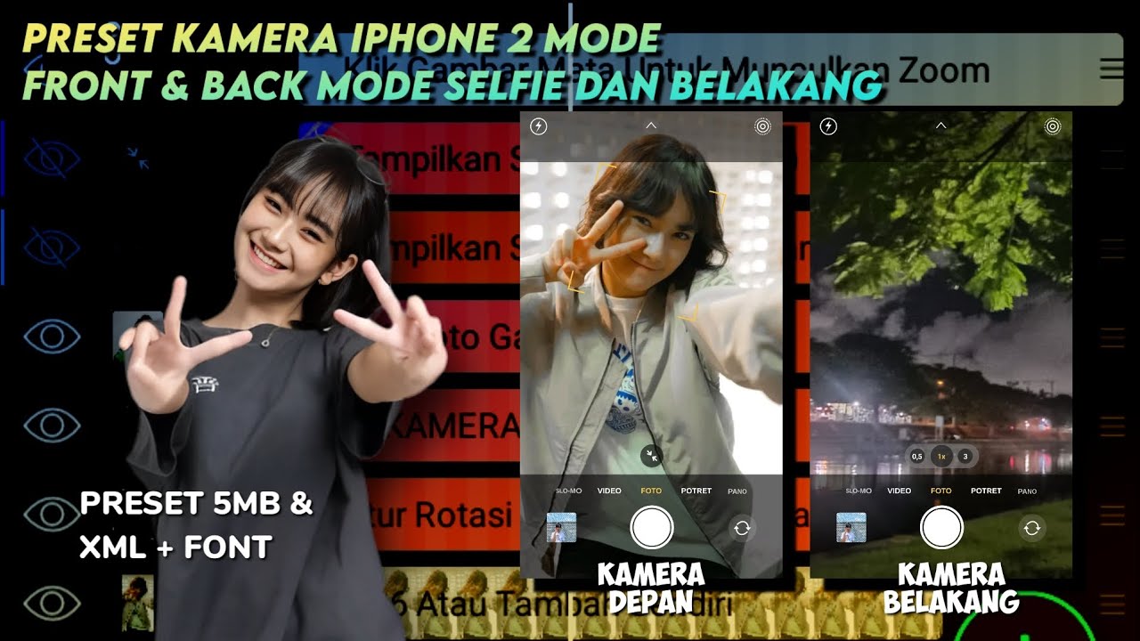 PRESET UI KAMERA IPHONE 2 MODE VERSI SELFIE DAN BELAKANG | PRESET ...