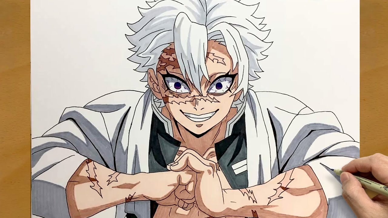 How to Draw Sanemi Shinazugawa || Demon Slayer Art Showcase || Step-by ...