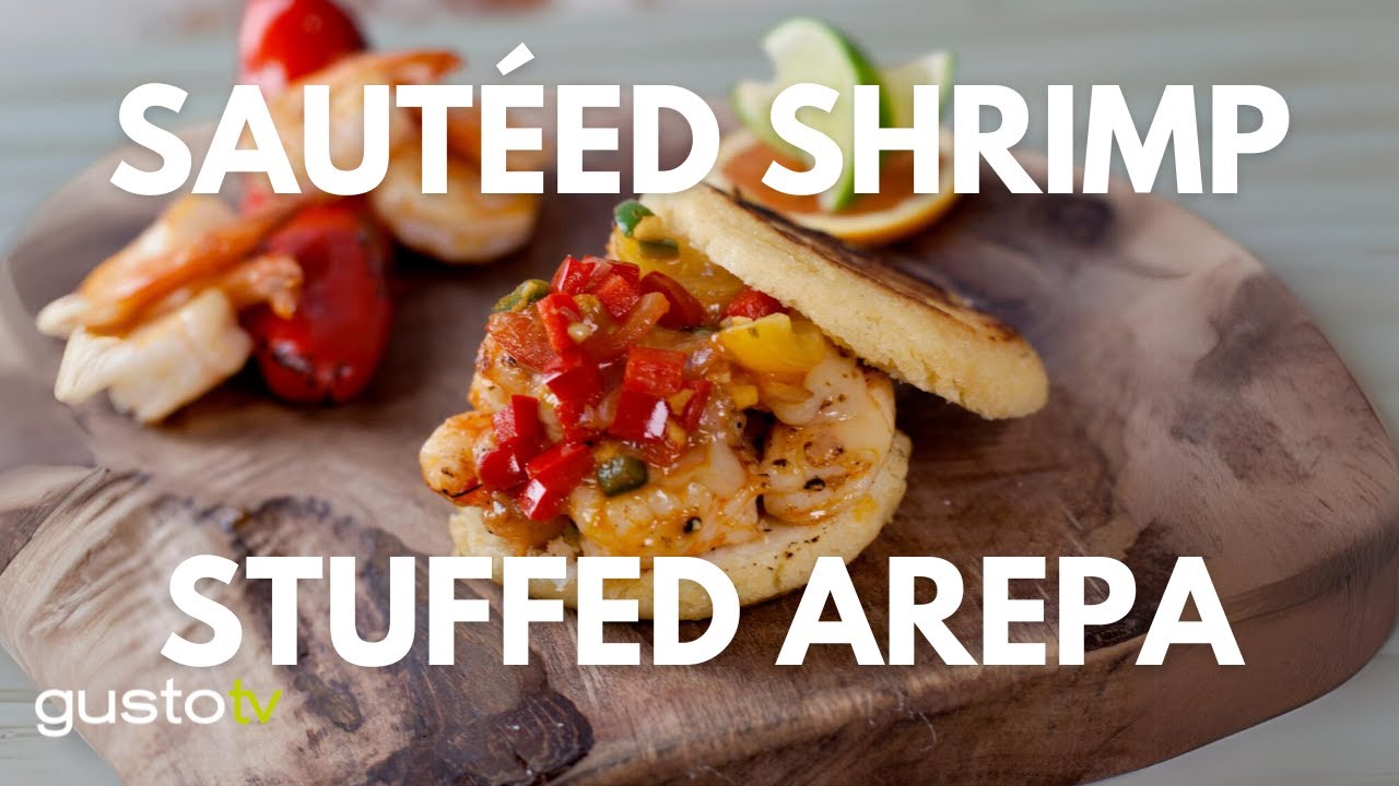 Sautéed Shrimp Stuffed Arepa (Arepa de Camarones) | The Latin Kitchen ...