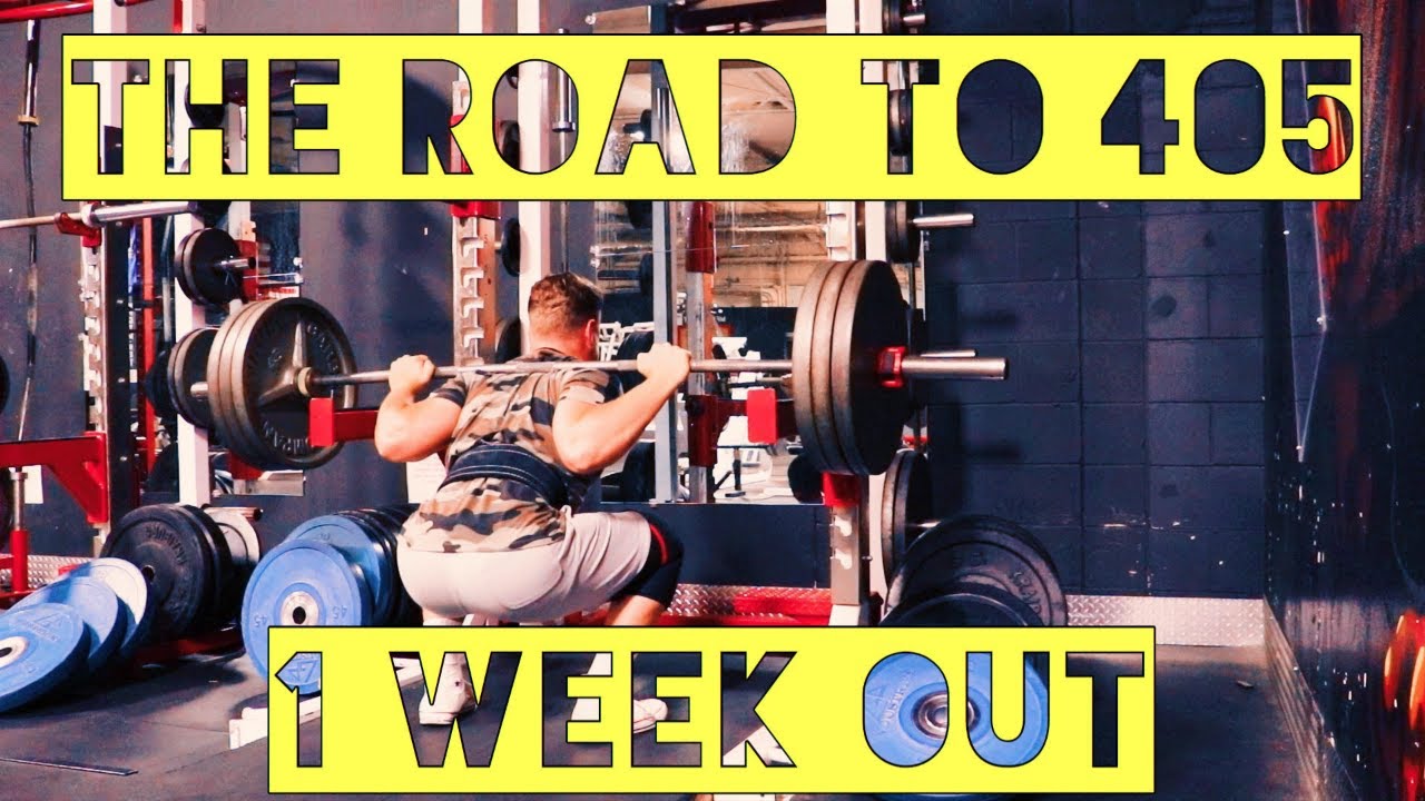 Leg Workout Voiceover 405lb Squat 1 Week Out Youtube