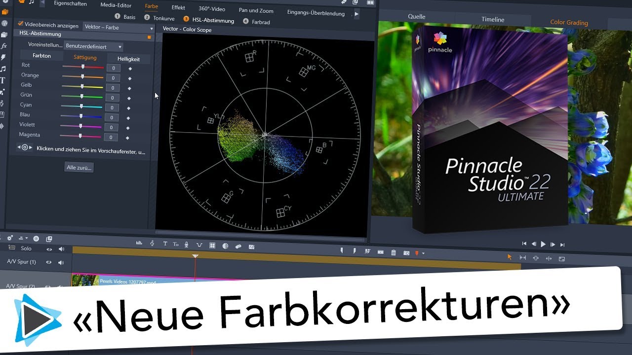 Neu in Pinnacle Studio 22 Deutsch Übersicht Farbkorrektur Video ...