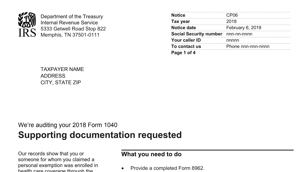 How to Understand Your CP06 Notice (IRS needs additional documentation ...