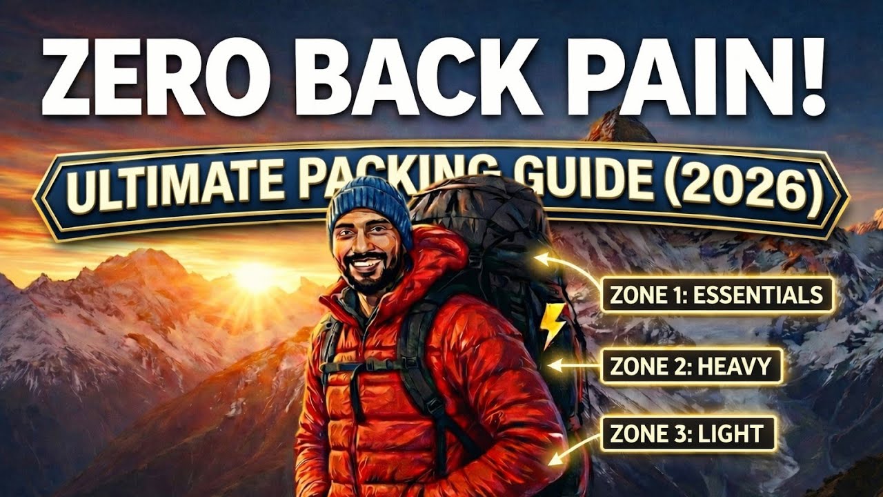 How to pack a backpack for travel | 3-Zone Packing Rule| Bhari Backpack Halka Kaise Kare? (Pro ...